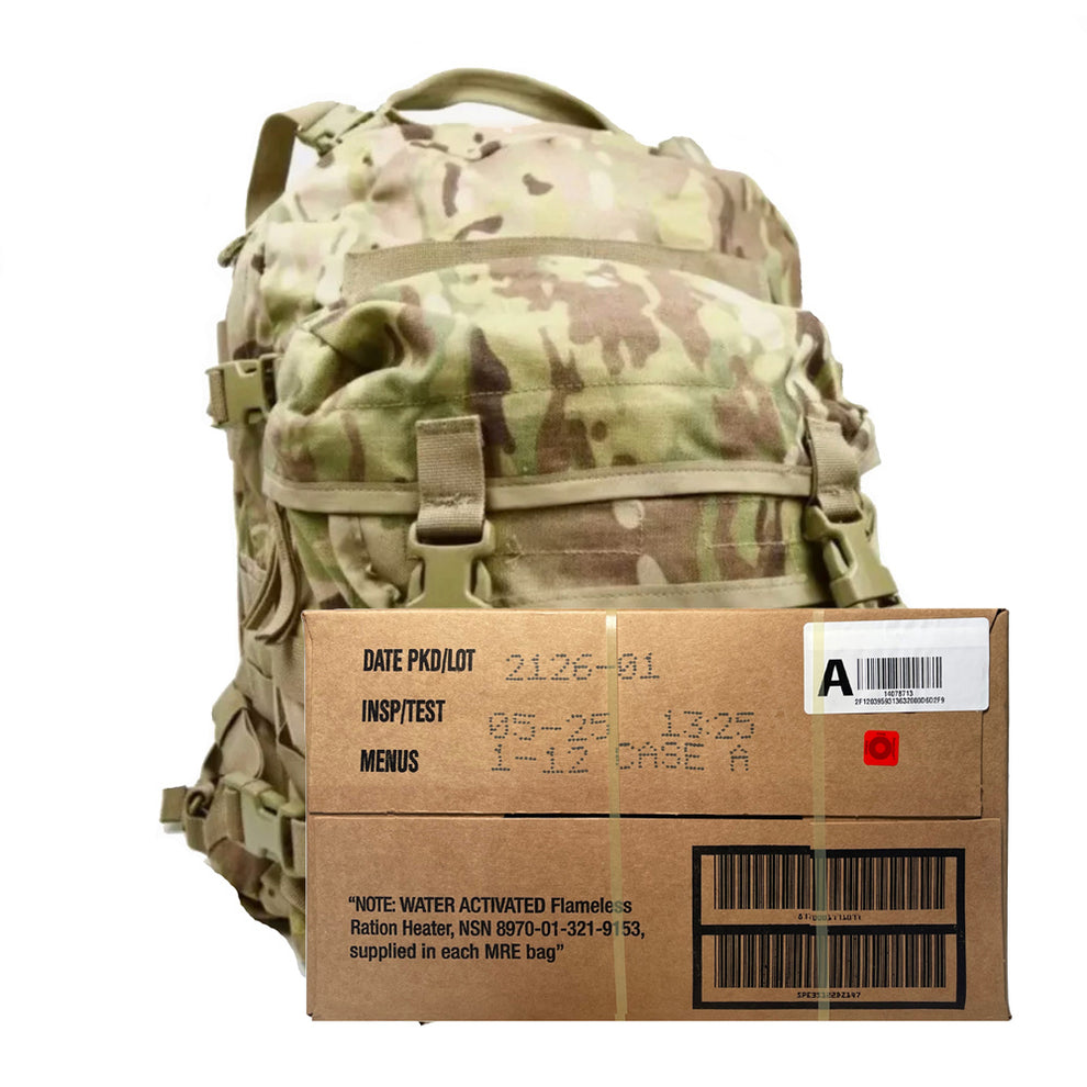 Military OCP Multicam MOLLE II Assault Pack Mre Combo | Ammo Can Man